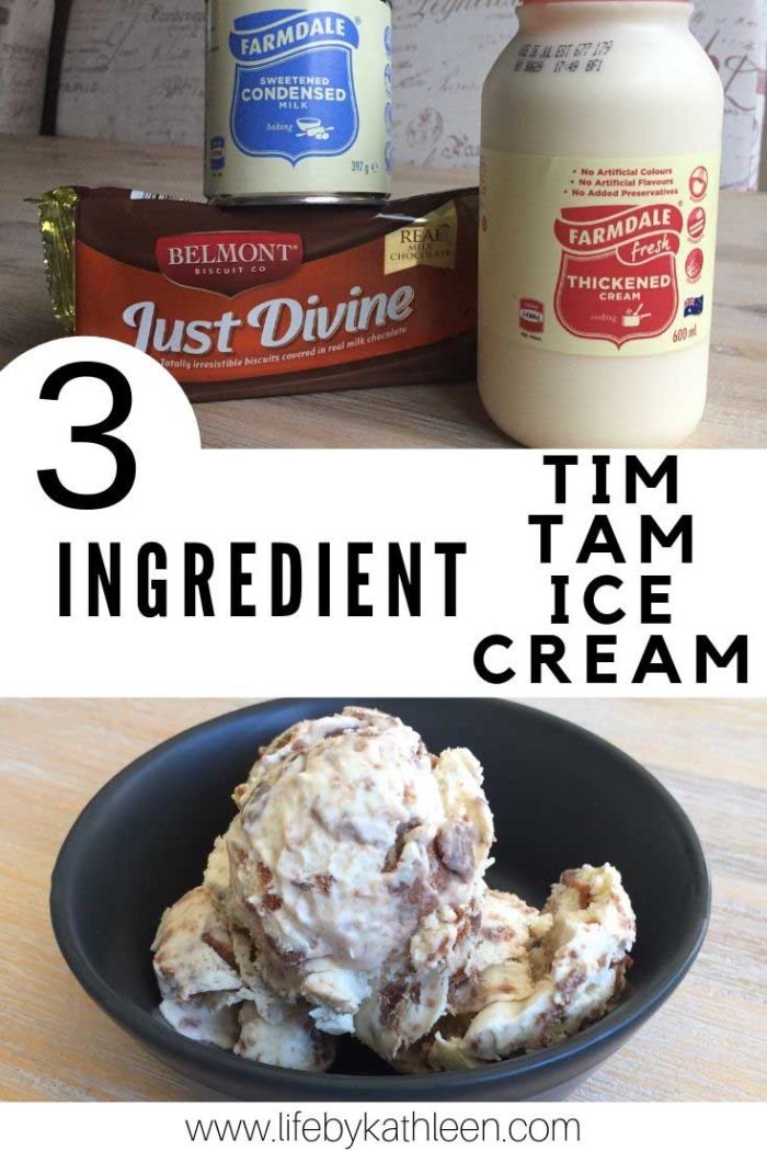 3 Ingredient Homemade Tim Tam Ice Cream - Life By Kathleen